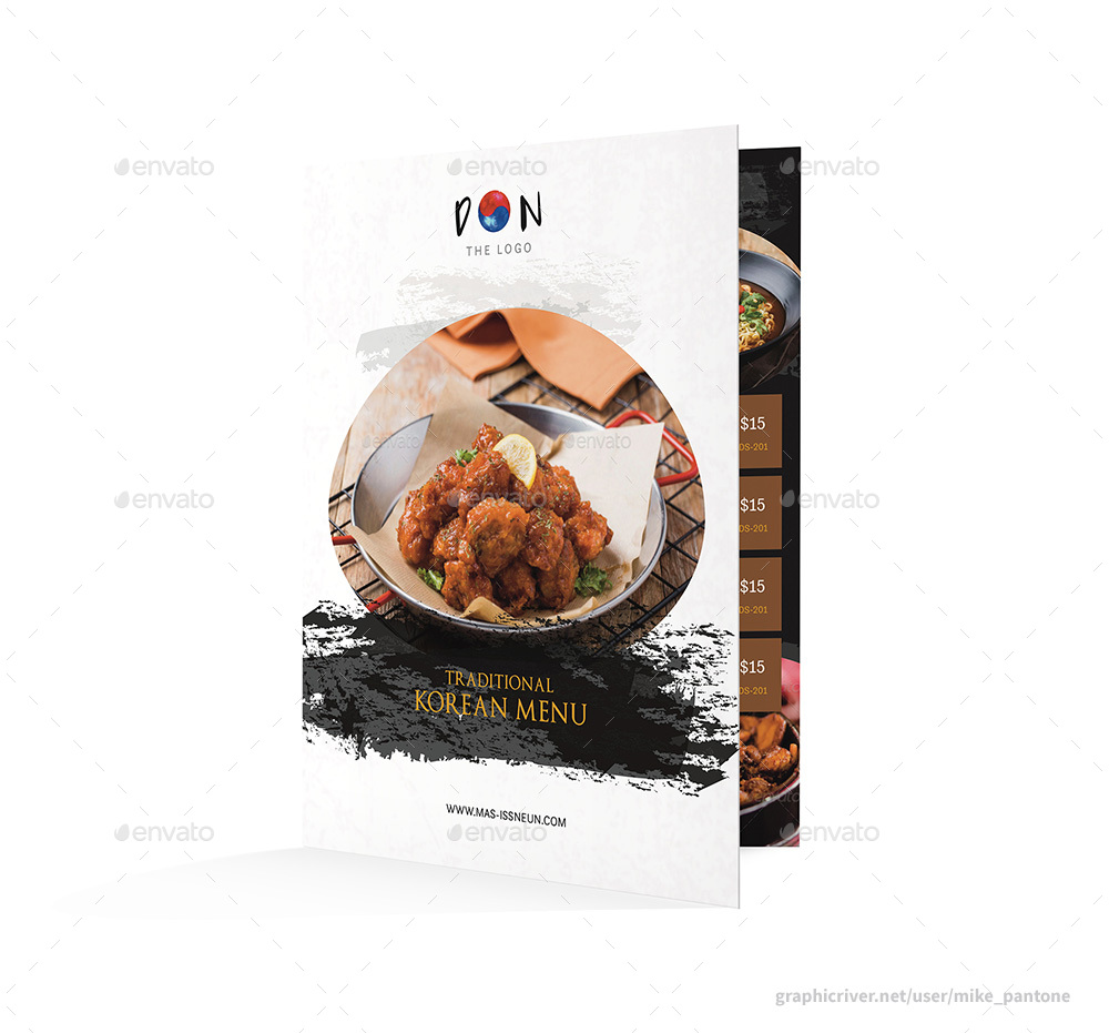 Korean Menu Print Bundle 2, Print Templates | GraphicRiver