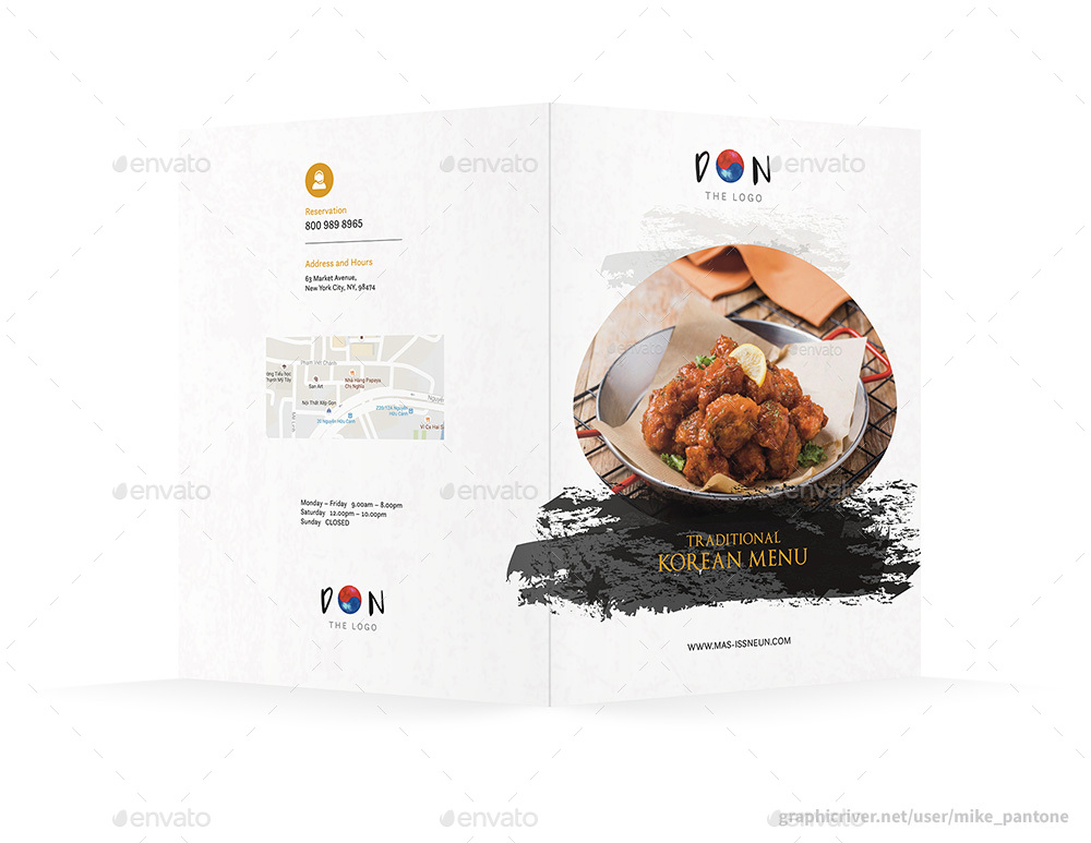 Korean Menu Print Bundle 2, Print Templates | GraphicRiver