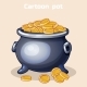 Cartoon Metal Pot Filled with Gold Coins, Vectors | GraphicRiver