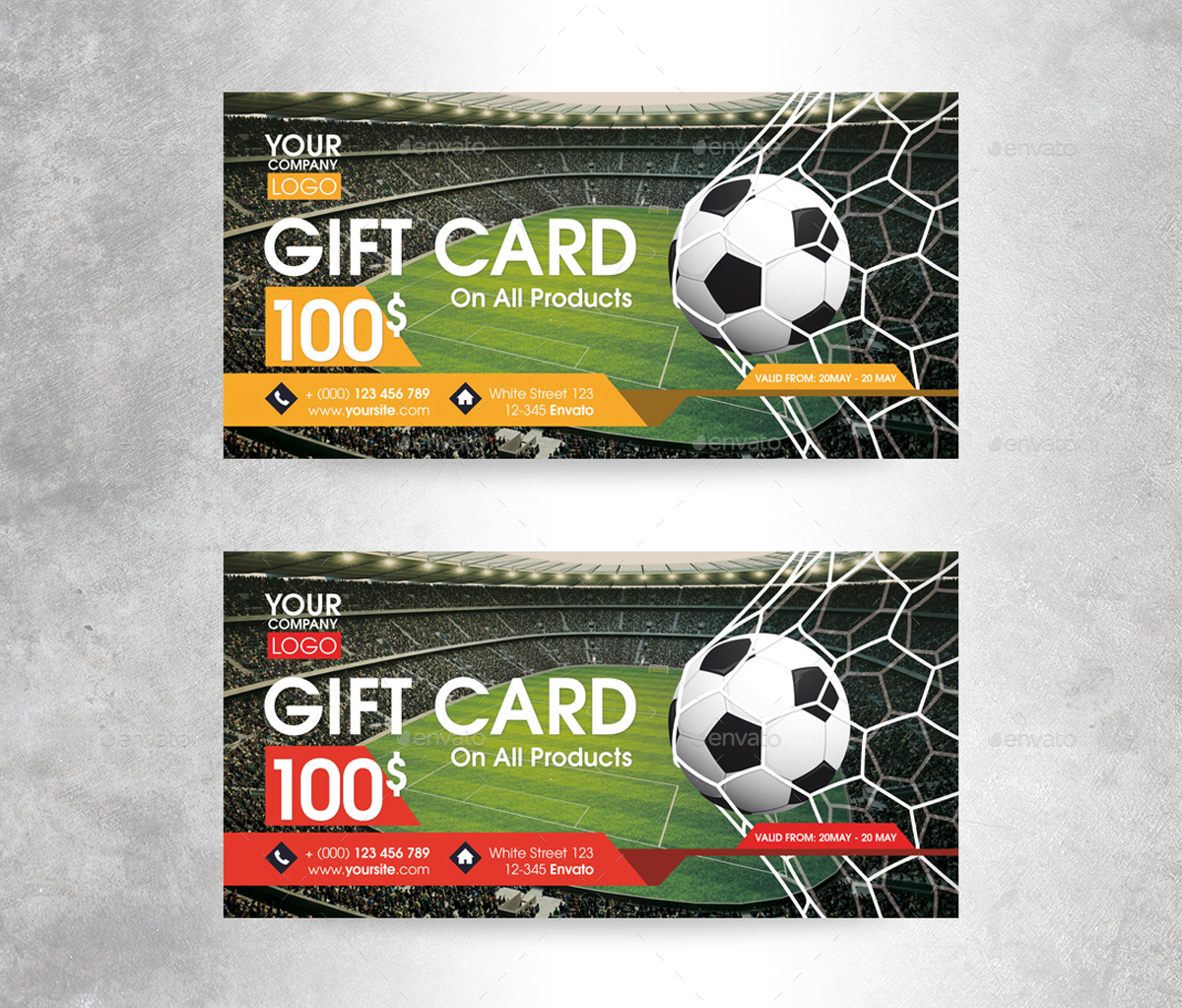 Soccer Gift Card, Print Templates | GraphicRiver