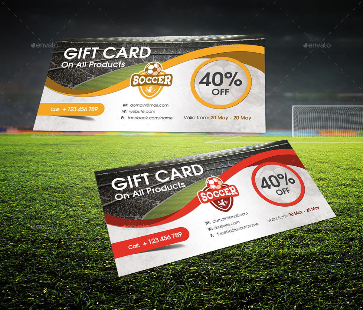 Soccer Gift Card, Print Templates | GraphicRiver