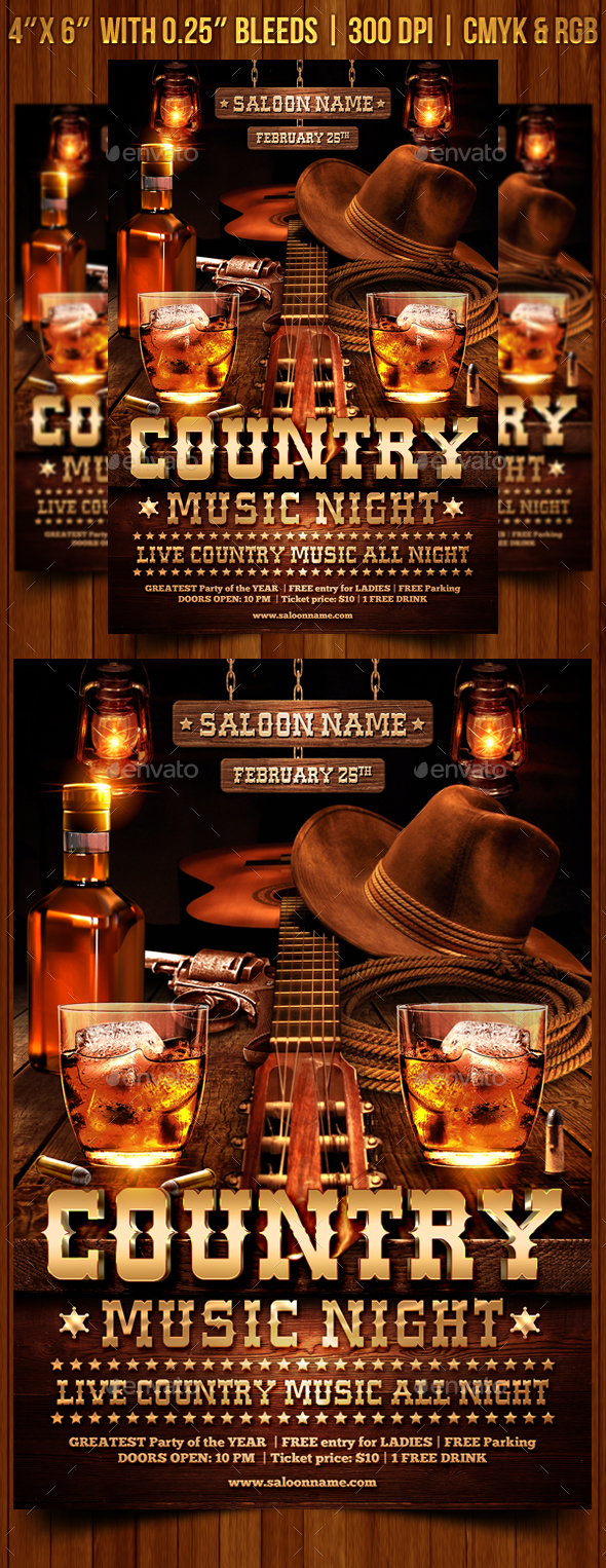 Country Music Flyer Template by Gugulanul | GraphicRiver