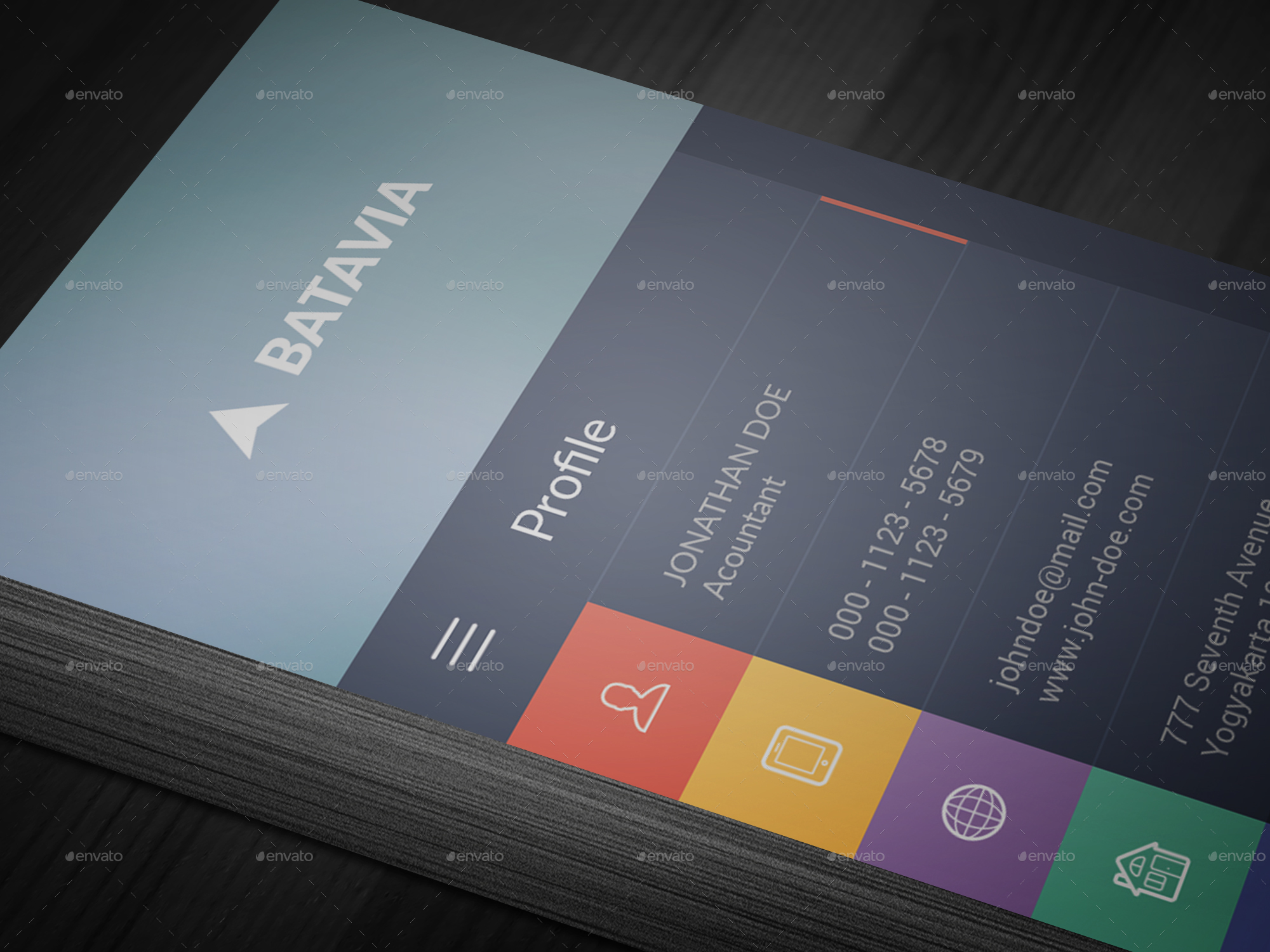 Flat Modern Business Card, Print Templates | GraphicRiver