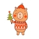 Christmas Card with Bear in Sweater, Vectors | GraphicRiver