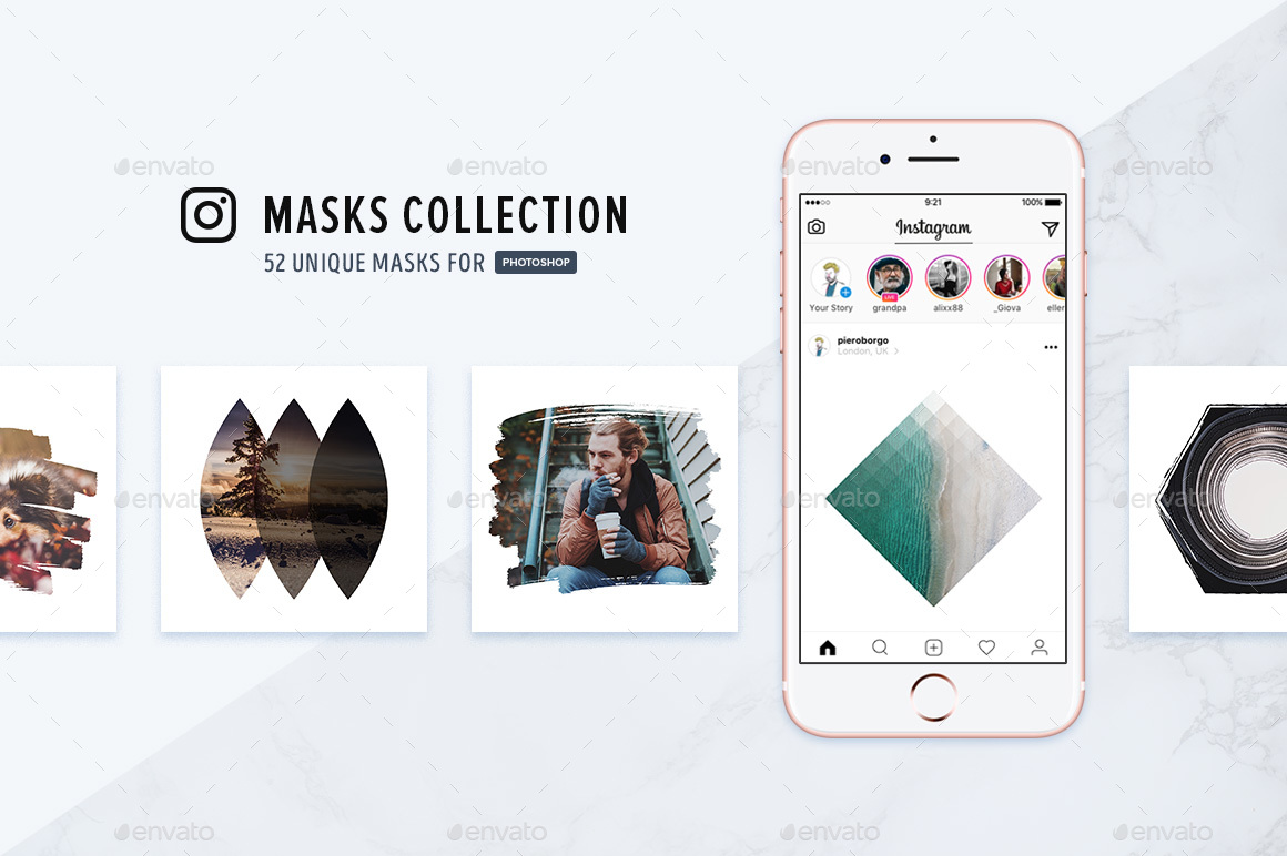 Instagram Masks Collection, Web Elements | GraphicRiver