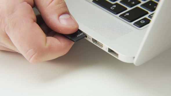 Unplugging and Plugging Flash Memory To a Computer, Stock Footage ...