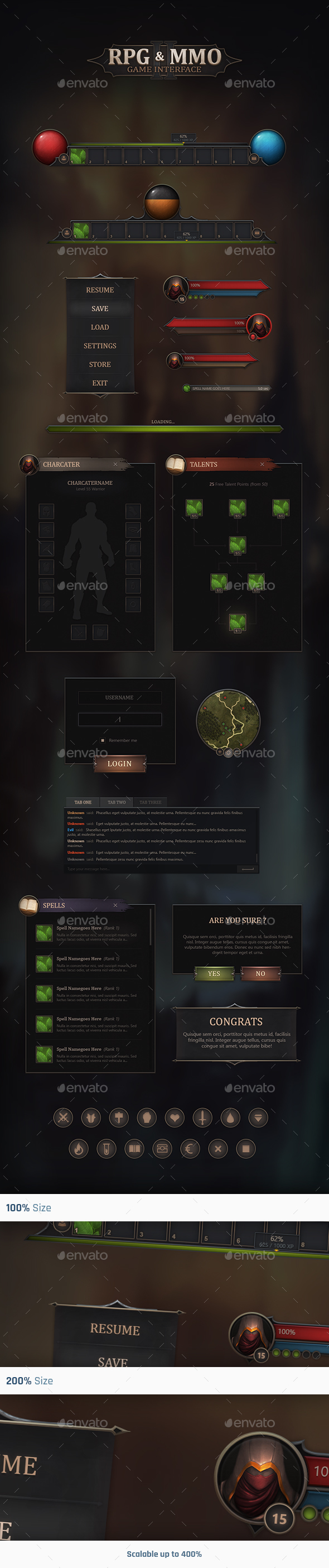 RPG & MMO Game User Interface by KEvil | GraphicRiver