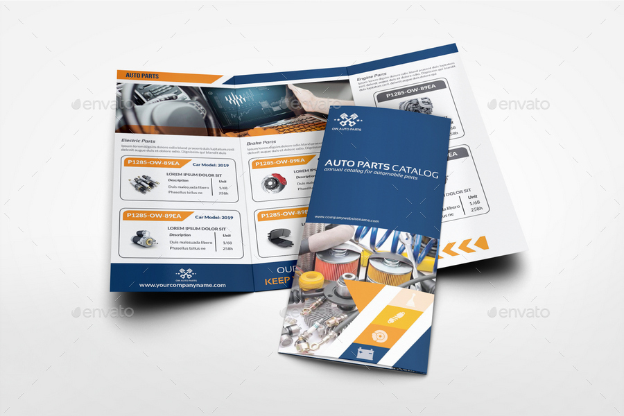 Auto Parts Catalog Tri-Fold Brochure Template Vol.2, Print Templates