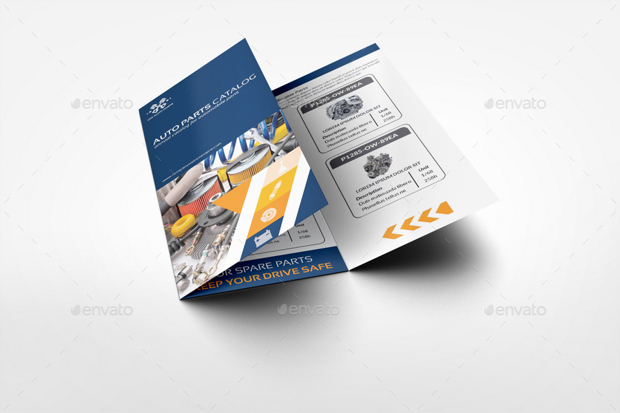 Auto Parts Catalog Tri-Fold Brochure Template Vol.2, Print Templates
