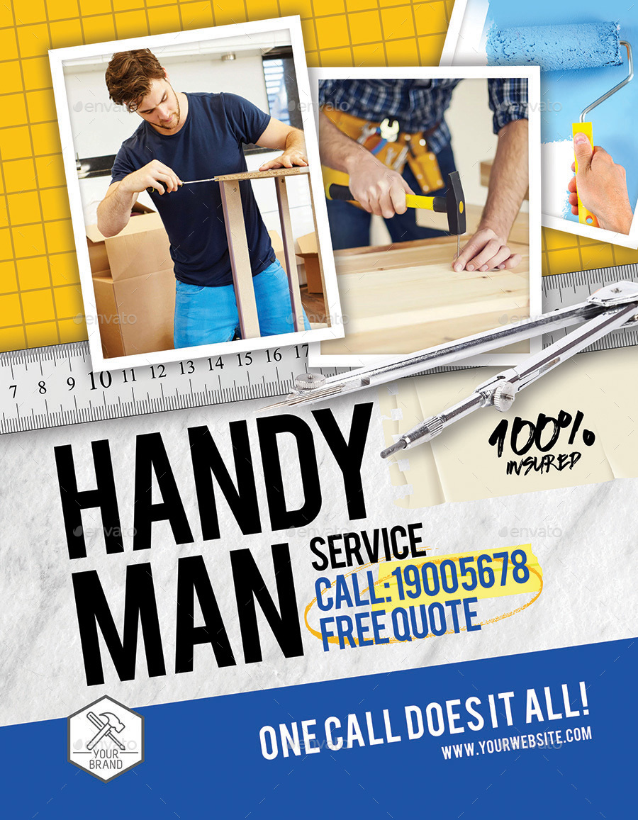 Poster Template - Handy Man Service, Print Templates | GraphicRiver