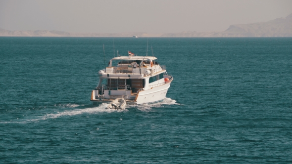 Cruise Boat Floats in the Red Sea, Stock Footage | VideoHive