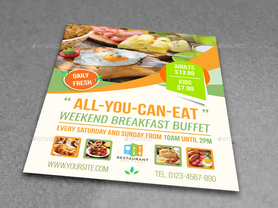 Breakfast Restaurant Flyer Template Vol.2 by OWPictures | GraphicRiver