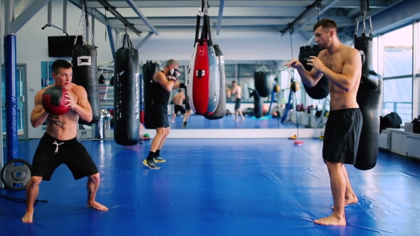 Athletes Throws a Heavy Ball., Stock Footage | VideoHive