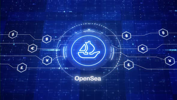 OpenSea animated logo. OpenSea NFT marketplace logo. OpenSea intro ...