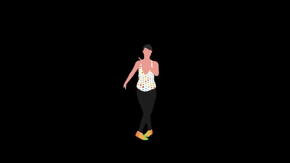 2D Cartoon Girl Twist Dancing, Motion Graphics | VideoHive