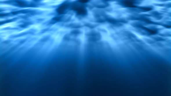 Underwater Light Rays Shine Bright Underneath Rippling Ocean Waves - 4K ...