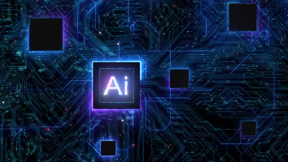 Artificial Intelligence chip Data flow network Ai line circuit ...