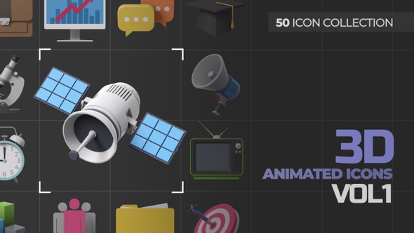 3D Animated Icons Vol1, Motion Graphics | VideoHive
