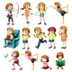 Girls Doing Different Activities, Vectors | GraphicRiver