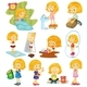 Daily Routine of a Girl, Vectors | GraphicRiver