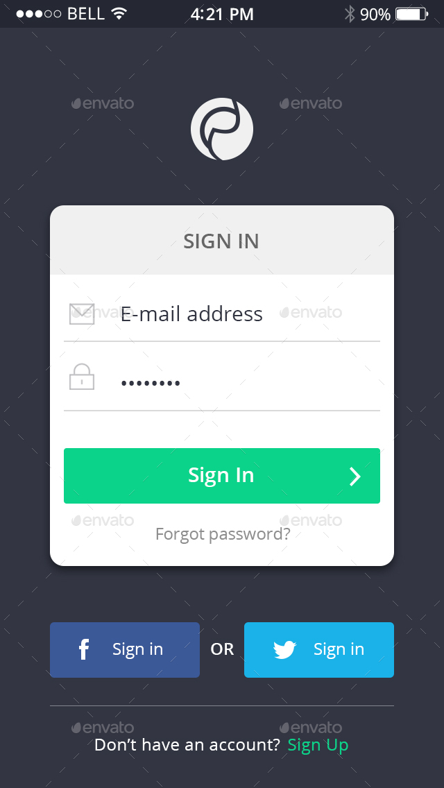Apps Login - Mobile Login Forms, Web Elements | GraphicRiver