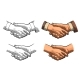 Handshake Color Vintage Engraving, Vectors | GraphicRiver