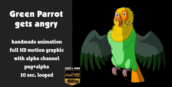 Green Parrot Gets Angry, Motion Graphics | VideoHive