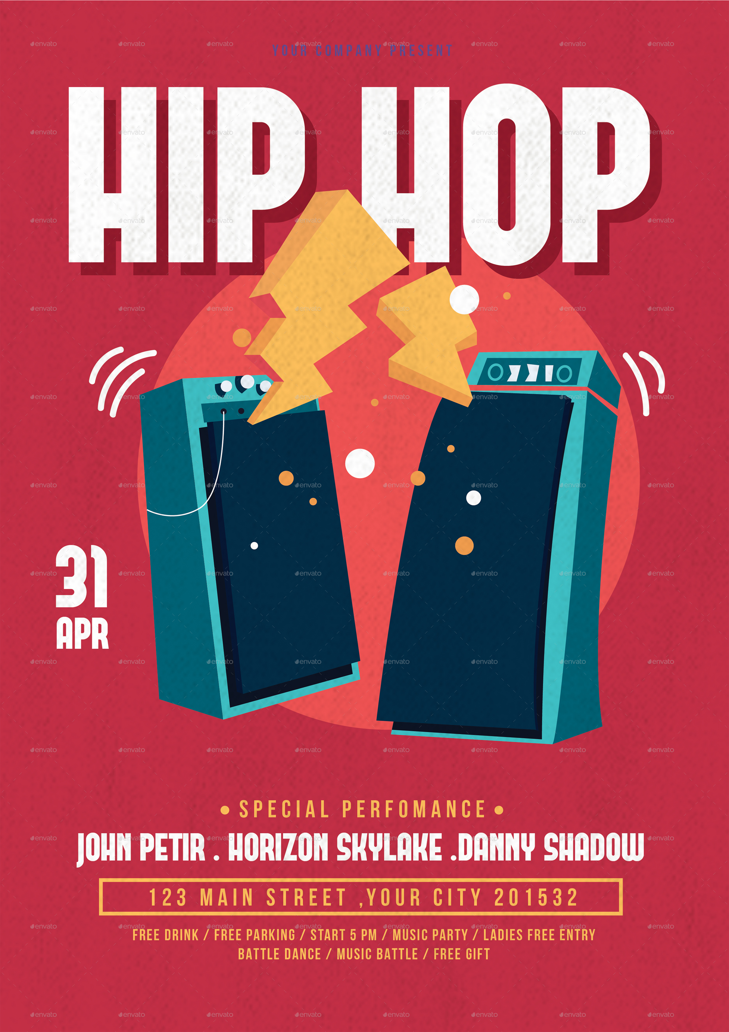 Hip Hop Party Flyer, Print Templates | GraphicRiver