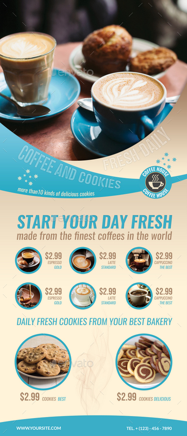 Cafe Signage Roll Up Banner Vol.3 by OWPictures | GraphicRiver