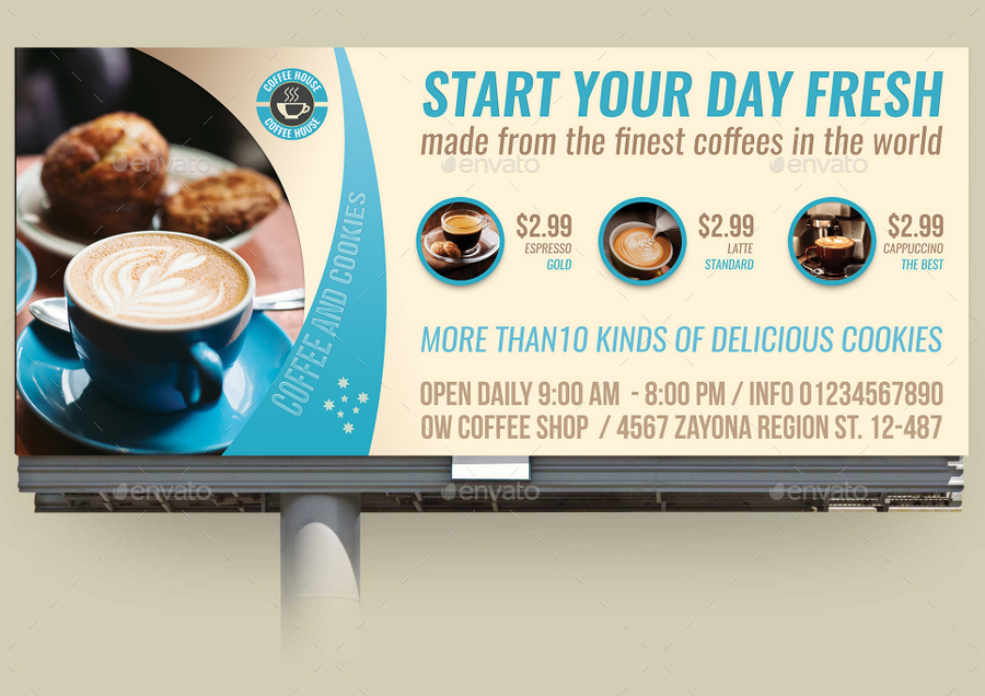 Cafe Billboard Template Vol.3, Print Templates | GraphicRiver