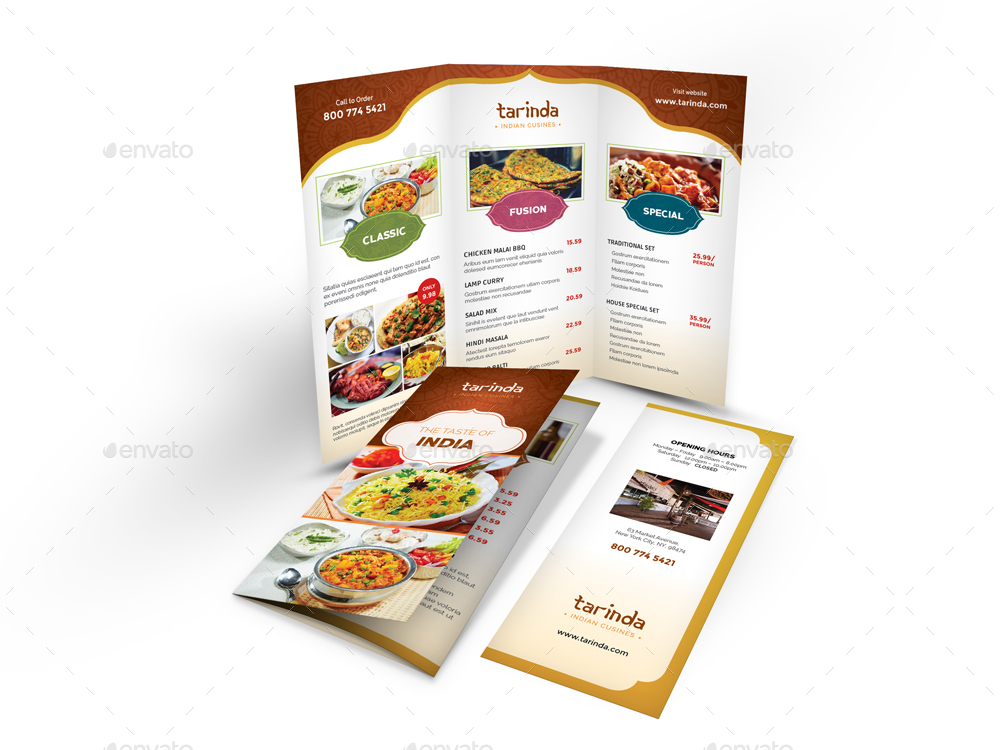 Indian Restaurant Menu Print Bundle, Print Templates | GraphicRiver