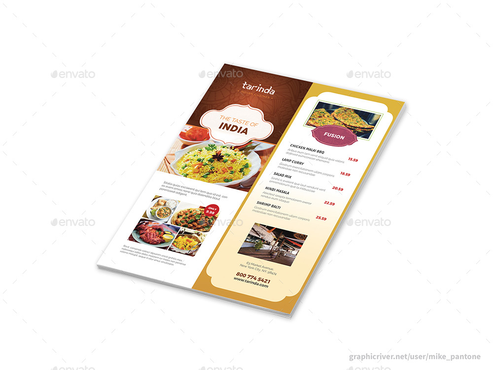 Indian Restaurant Menu Print Bundle, Print Templates | GraphicRiver