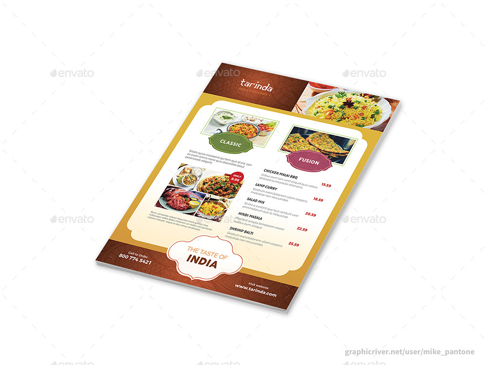 Indian Restaurant Menu Print Bundle, Print Templates | GraphicRiver