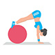 Exercises with a Ball for Fitness, Vectors | GraphicRiver