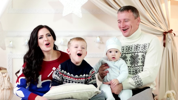 Parents and Children Spend Time Together, Family Shouting Together, at ...