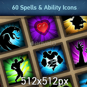 RPG Spells and Ability Icons, Game Assets | GraphicRiver