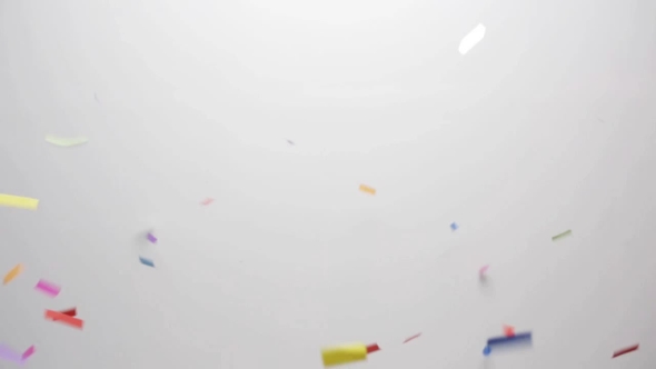 Confetti Falling Over White Background 6, Stock Footage | VideoHive