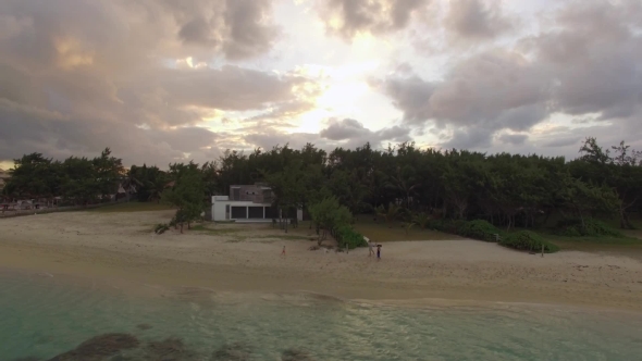 Aerial View of the Ocean Coast in Mauritius, Stock Footage | VideoHive