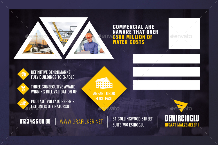Construction Postcard Templates, Print Templates | GraphicRiver