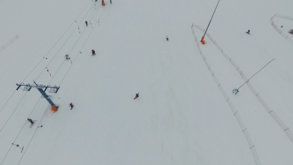 Ski Resort in the Winter Season. Aerial View., Stock Footage | VideoHive
