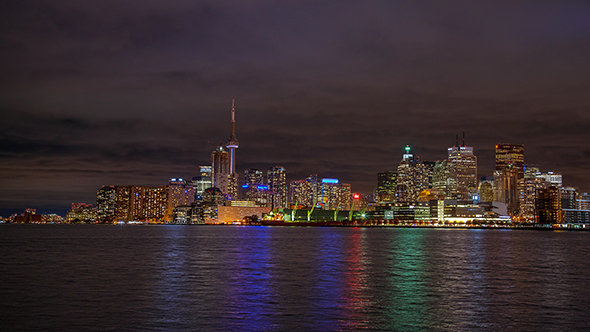 Toronto City Night View, Stock Footage | VideoHive