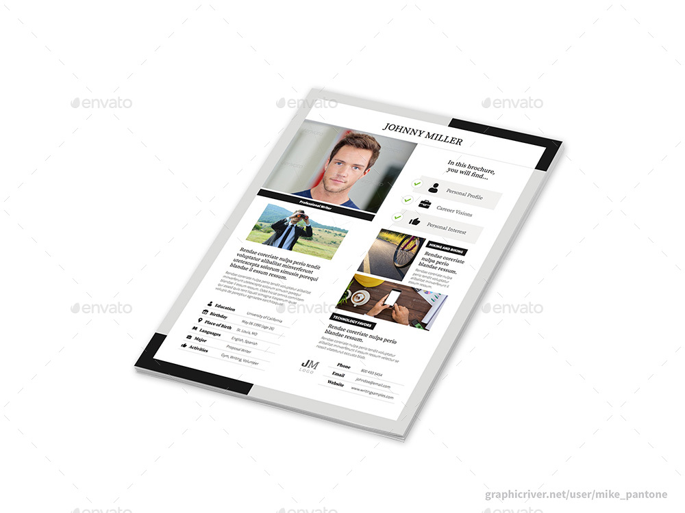 Personal Profile Print Bundle by Mike_pantone | GraphicRiver