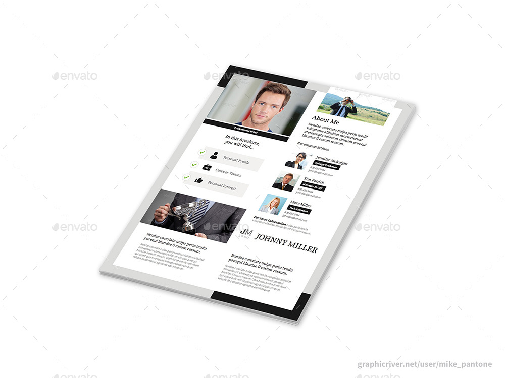 Personal Profile Print Bundle, Print Templates | GraphicRiver