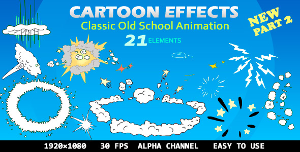 Classic Cartoon 2D Effects (21 elements), Motion Graphics | VideoHive