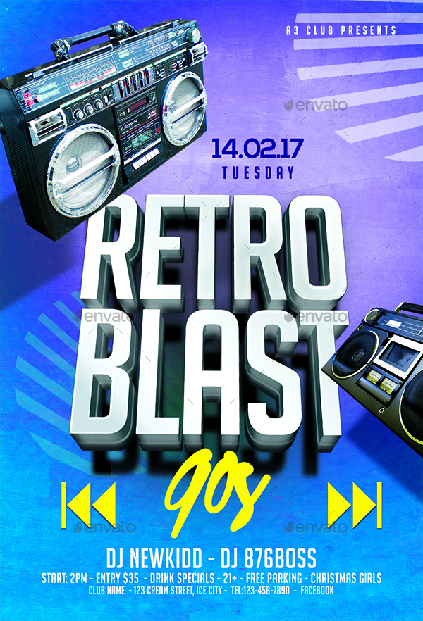 Retro Blast Flyer, Print Templates | GraphicRiver