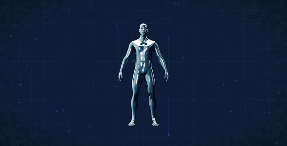 Metallic Man Blue Background, Motion Graphics | VideoHive
