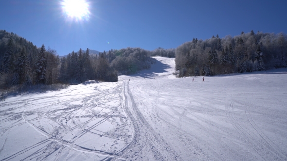 Snow Forest and Skiers on a Ski Lift Pov, Stock Footage | VideoHive
