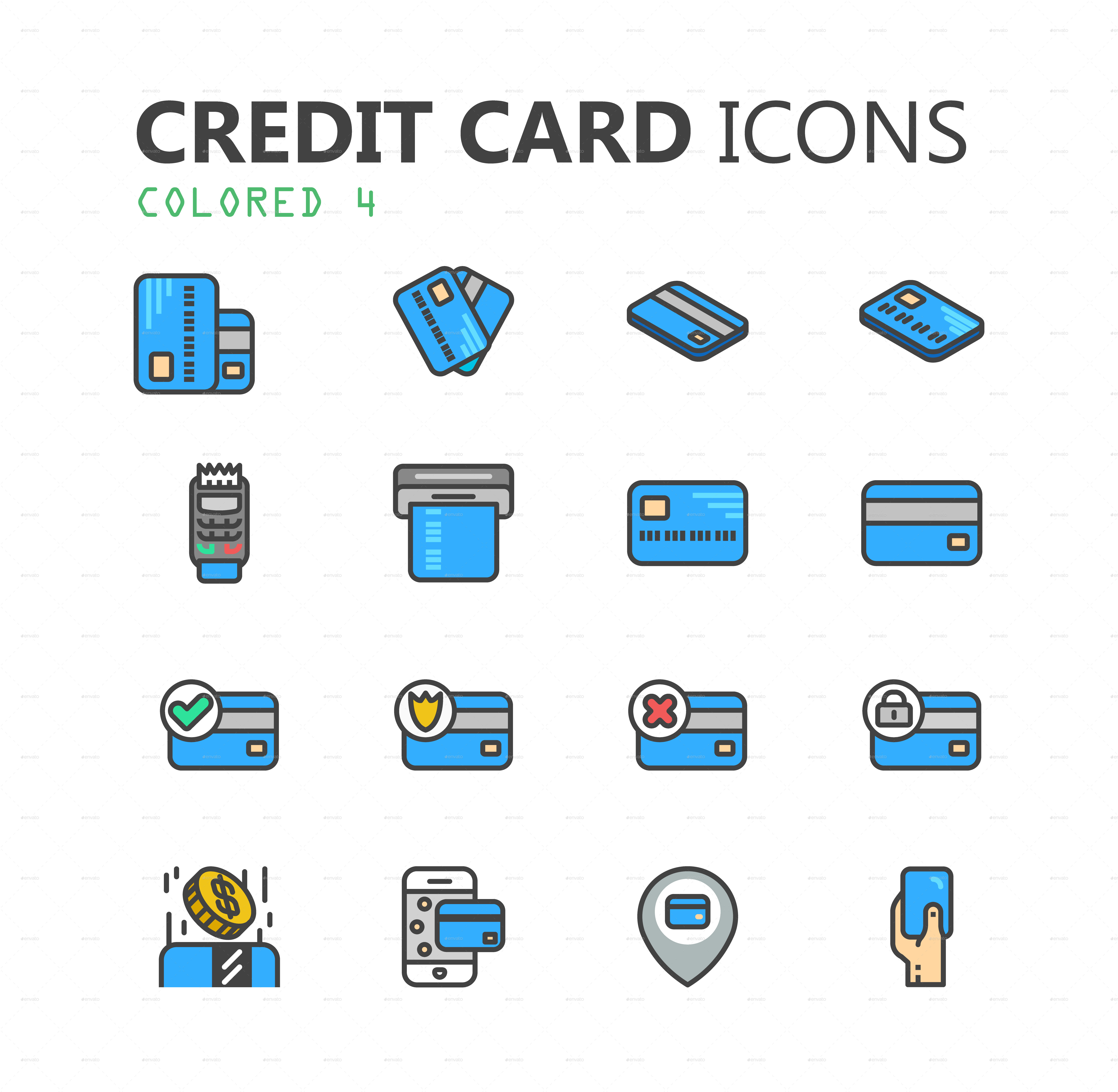Credit Card Icons in 3 Styles by danilapugachev | GraphicRiver