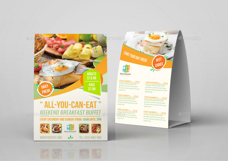 Breakfast Restaurant Advertising Bundle, Print Templates | GraphicRiver