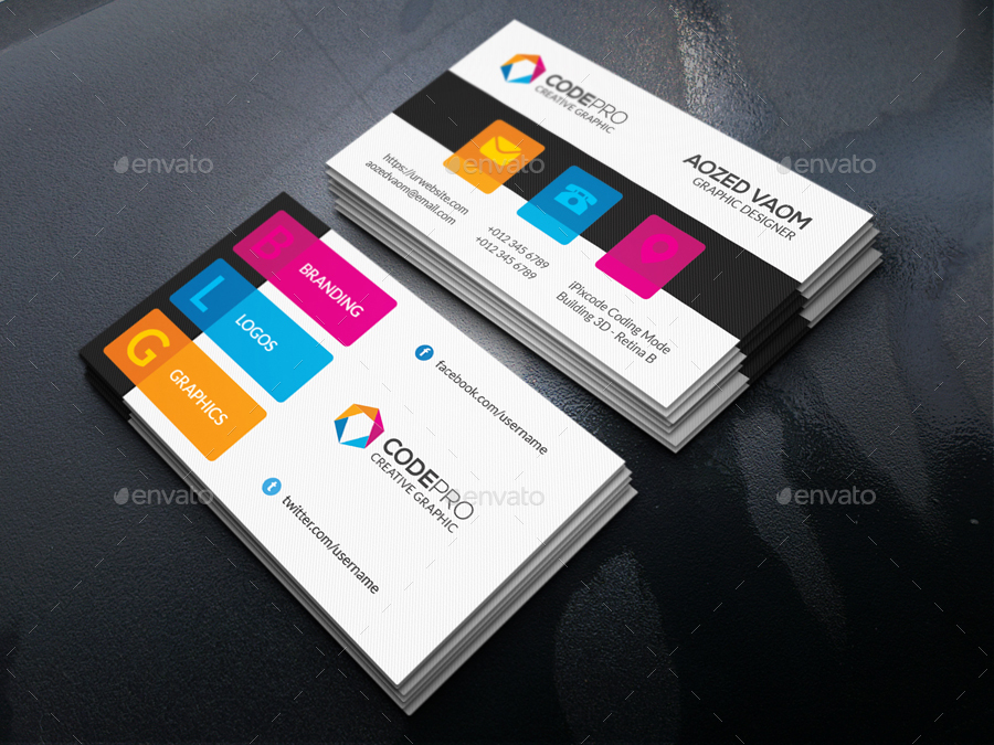 Color Business Card, Print Templates | GraphicRiver